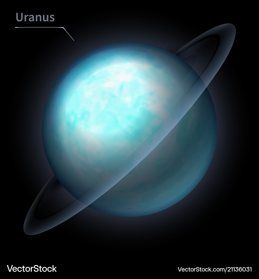 Uranus realistic planet is isolated on the cosmic Vector Image