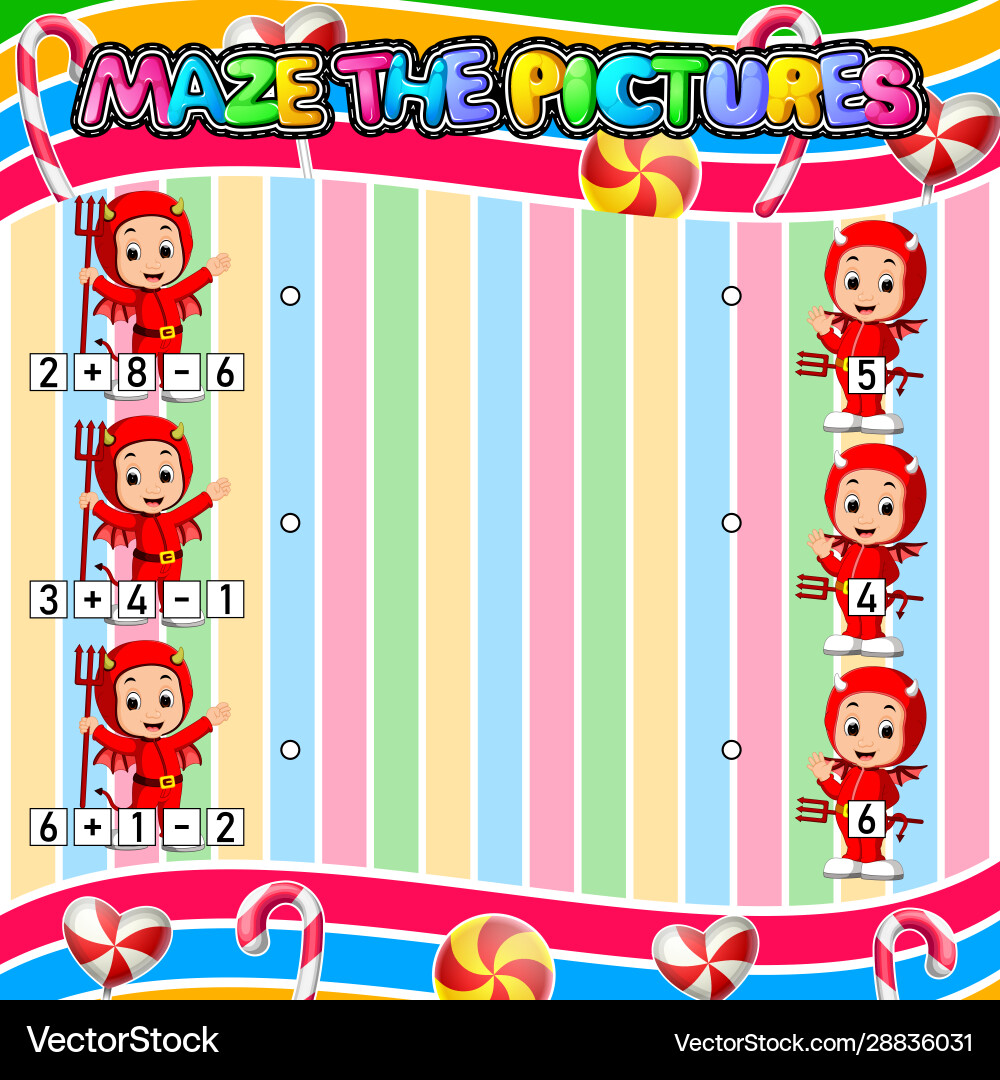 Worksheet with exercises for children on addition Vector Image