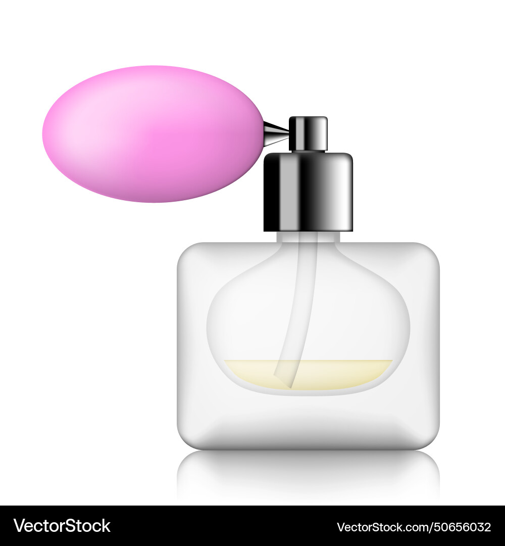 3d perfume glass bottle spray with pump Royalty Free Vector
