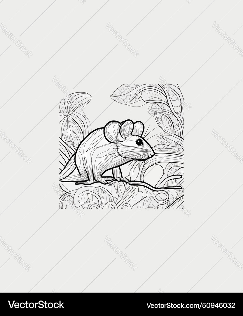 A mouse with black and white background Royalty Free Vector