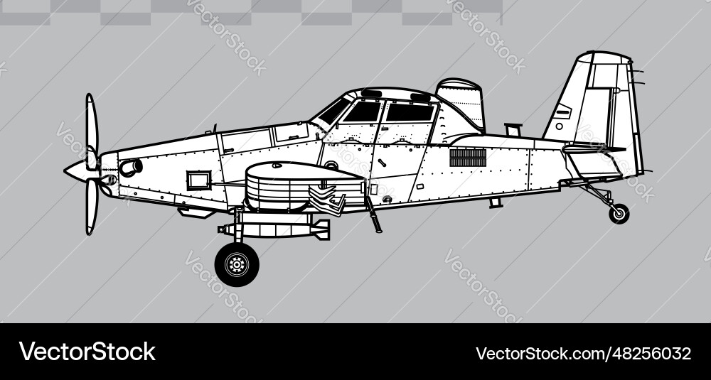 Air Tractor OA-1K Sky Warden Royalty Free Vector Image