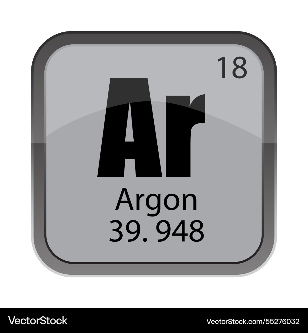 Argon element icon symbol ar detail number 18 Vector Image