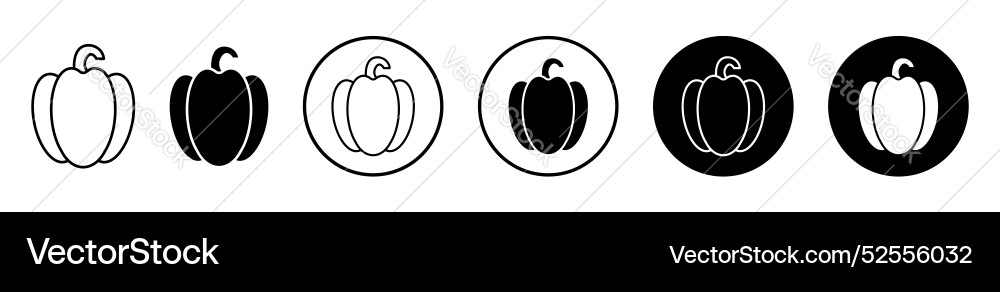Capsicum icon set on white background Royalty Free Vector