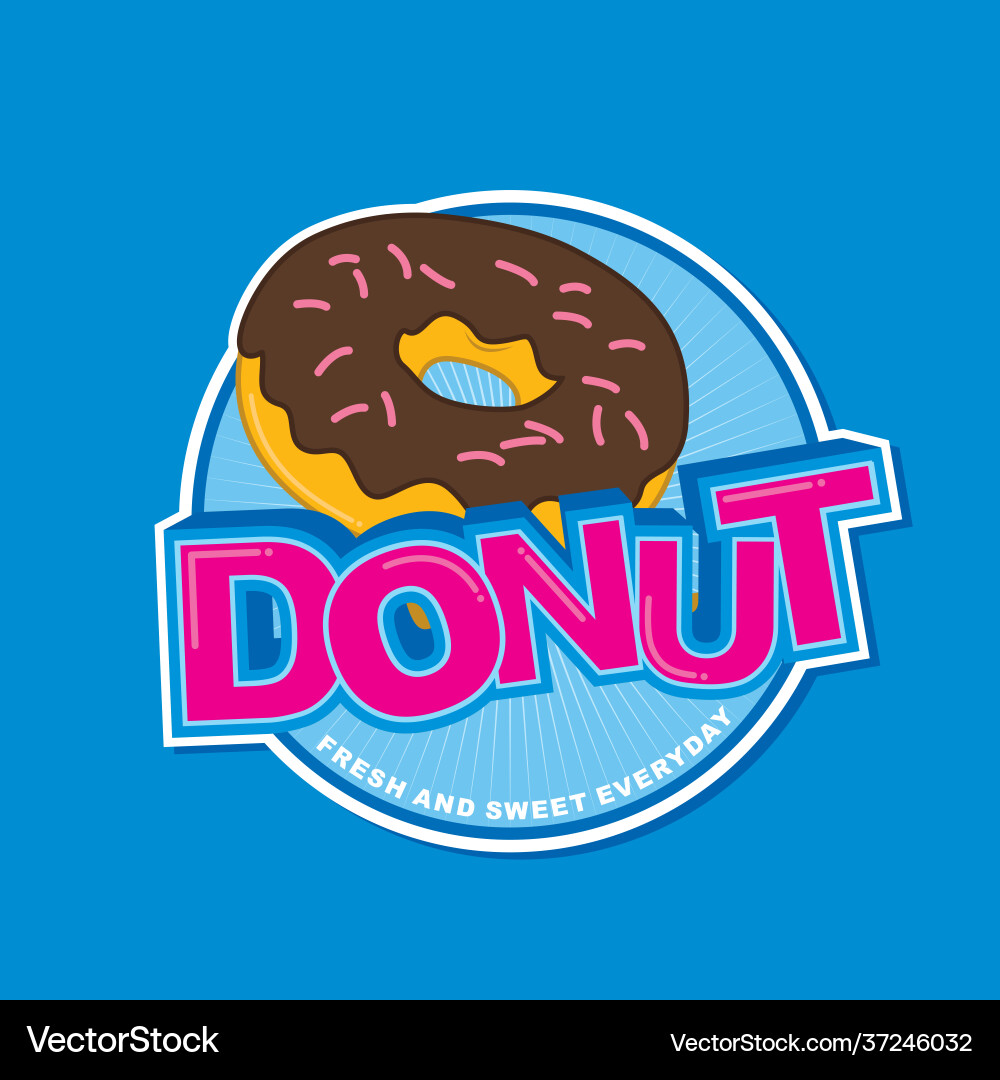 Donut-sticker-design Royalty Free Vector Image