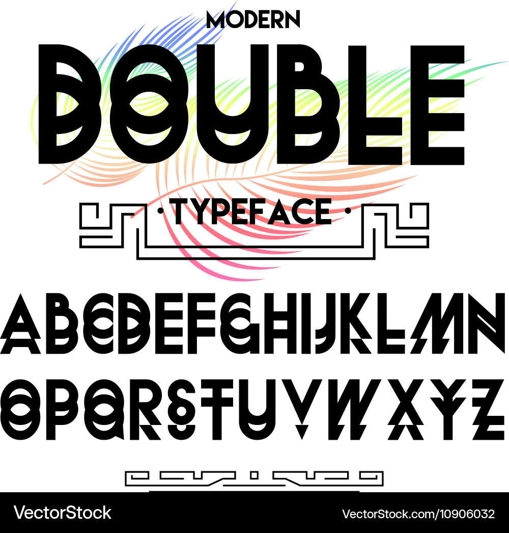 Double typeface font made by doublescript modern Vector Image