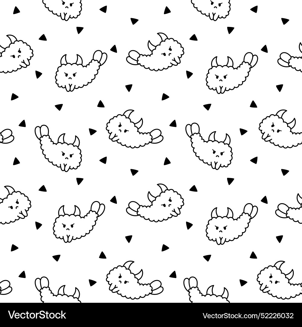 Funny tempura shrimp characters coloring page Vector Image