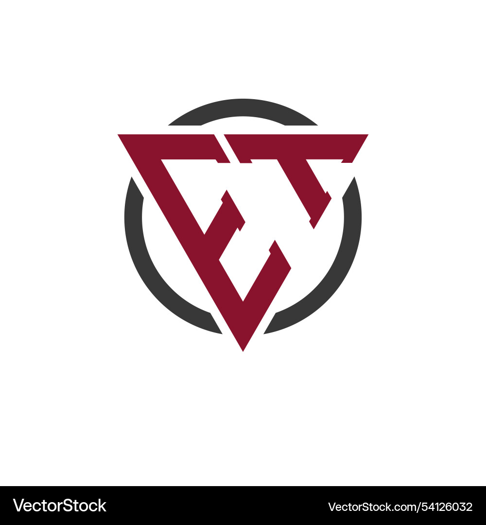 Letter et monogram logo in bold triangle design Vector Image
