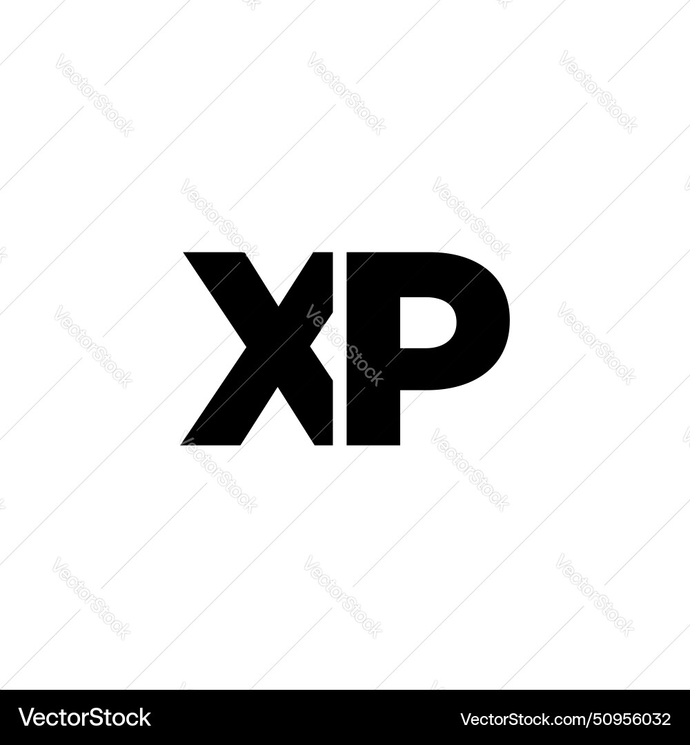 Letter x and p xp logo design template minimal Vector Image