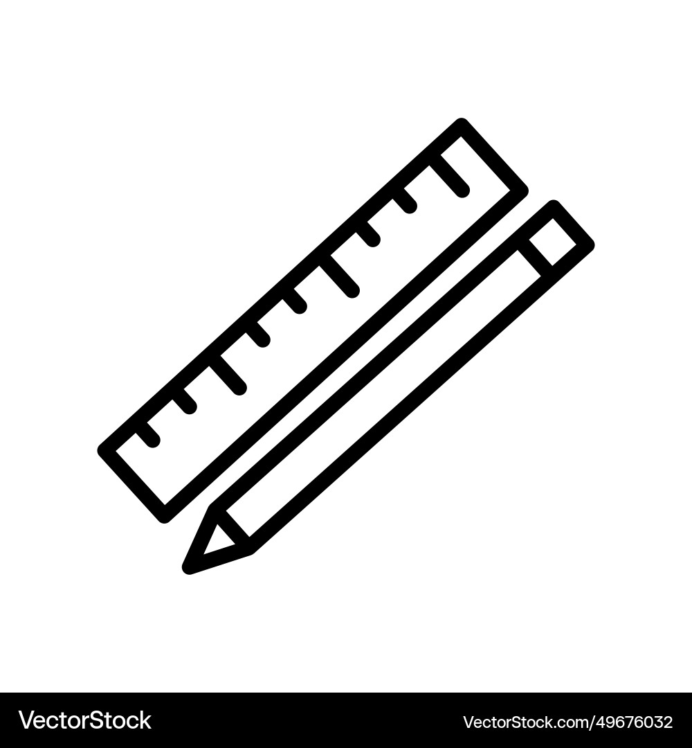 Ruler art line icon logo Royalty Free Vector Image