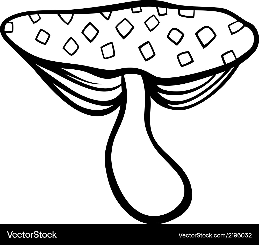 Toadstool cartoon coloring page Royalty Free Vector Image