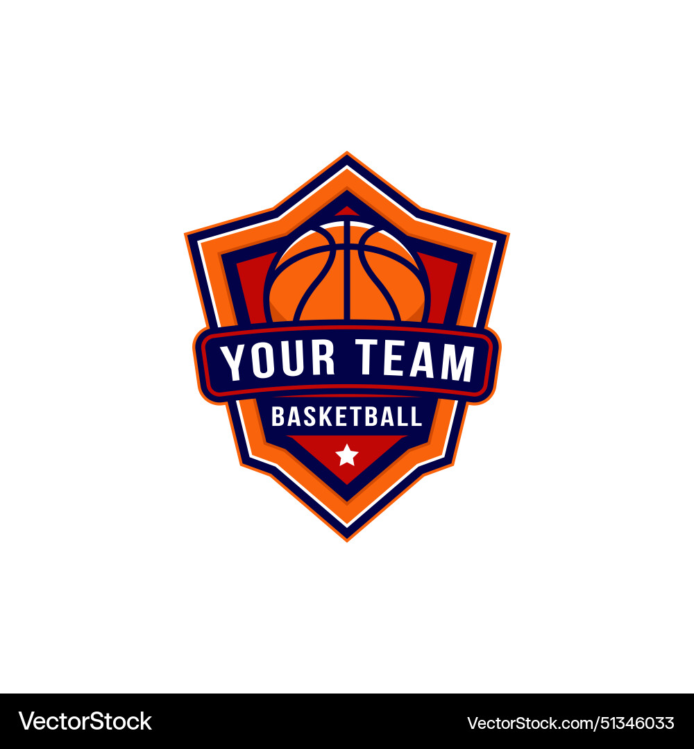 Basketball badge logo design Royalty Free Vector Image