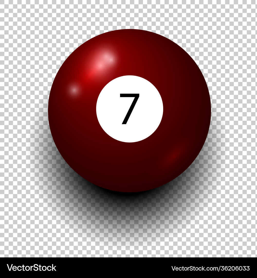 Billiard Ball Number 7 - Burgundy Royalty Free Vector Image
