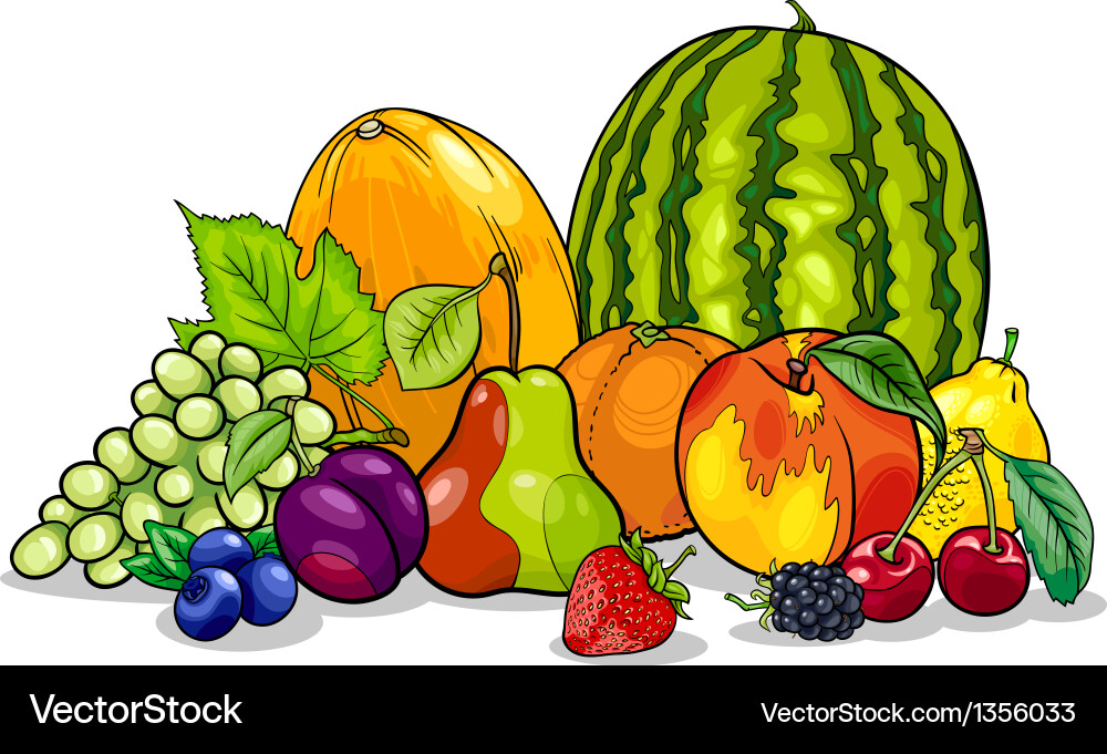 Colorful Fruit Collection Royalty Free Vector Image