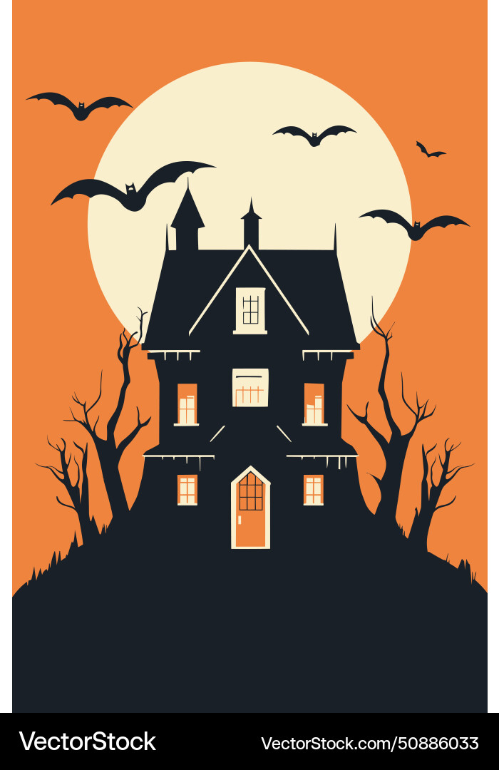 Creepy spooky house Royalty Free Vector Image - VectorStock