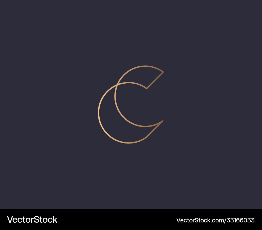 Elegant Golden C Monogram Logo Royalty Free Vector Image