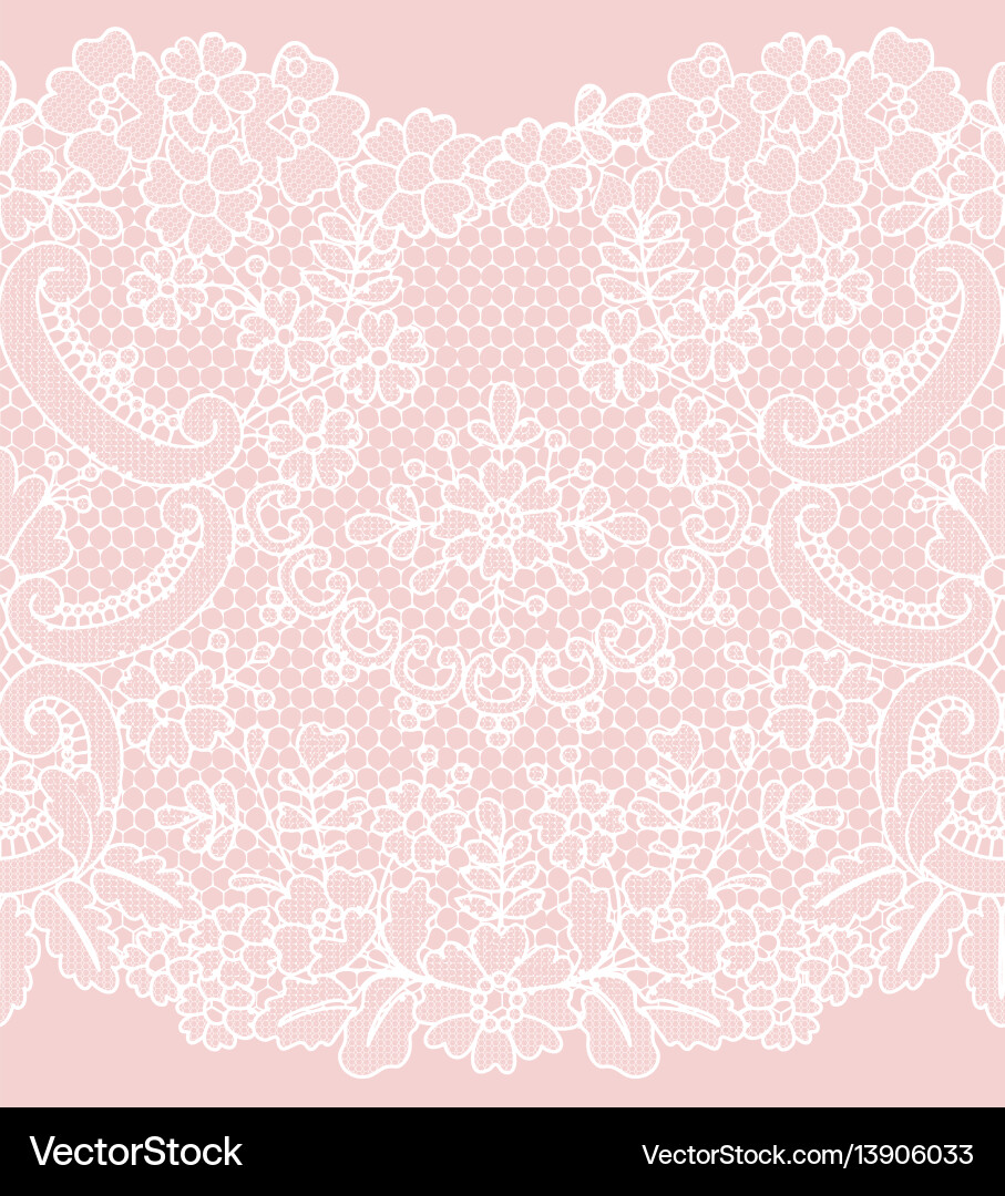 Elegant Pink Lace Border Royalty Free Vector Image