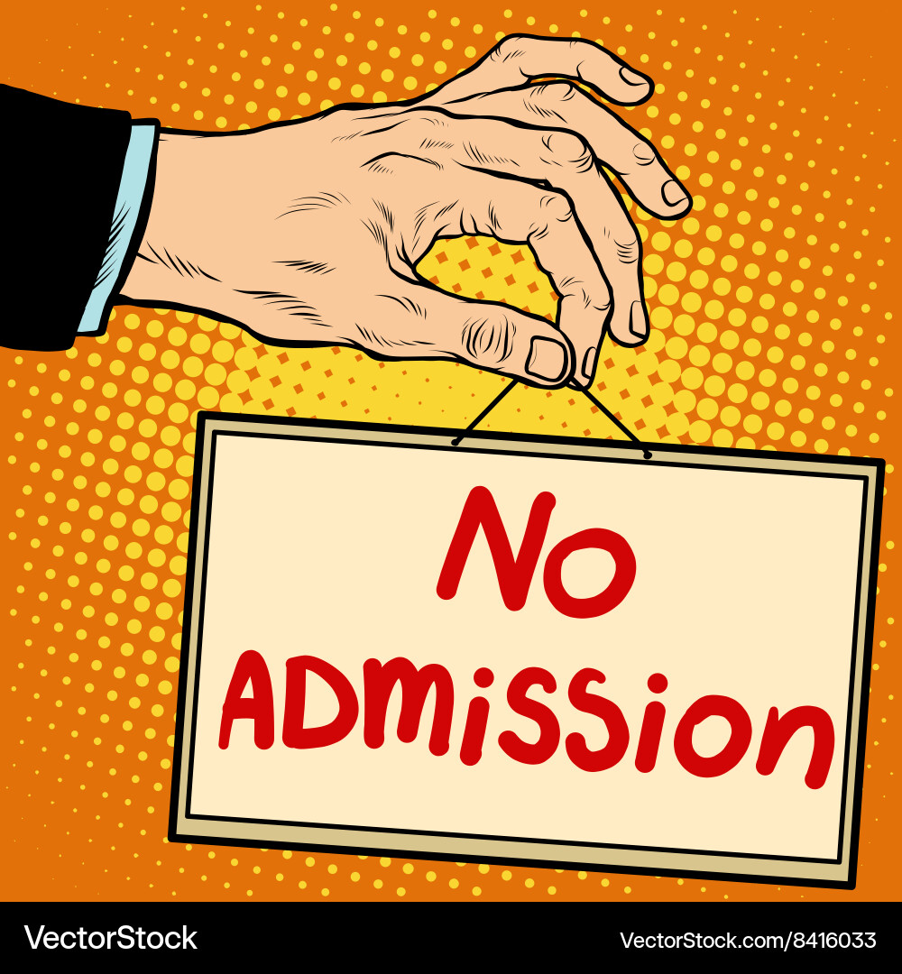 Hand sign no admission Royalty Free Vector Image