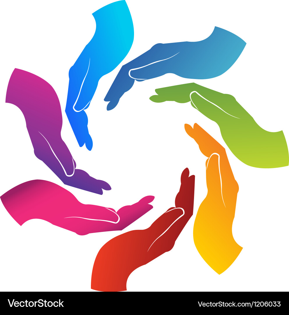Hands teamwork logo Royalty Free Vector Image - VectorStock