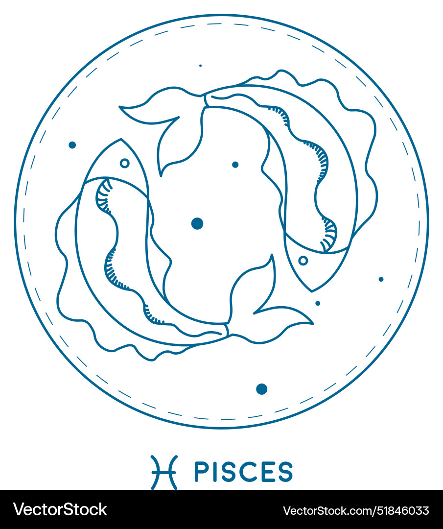 Pisces zodiac sign Royalty Free Vector Image - VectorStock