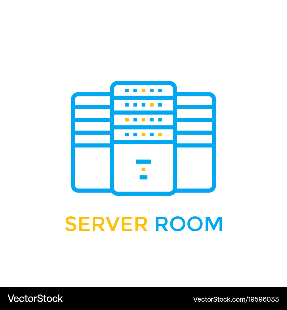 Rechenzentrum Server Zimmer-Symbol Lizenzfreies Vektorbild