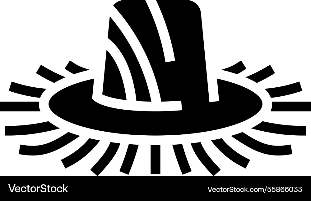 Straw hat redneck glyph icon Royalty Free Vector Image
