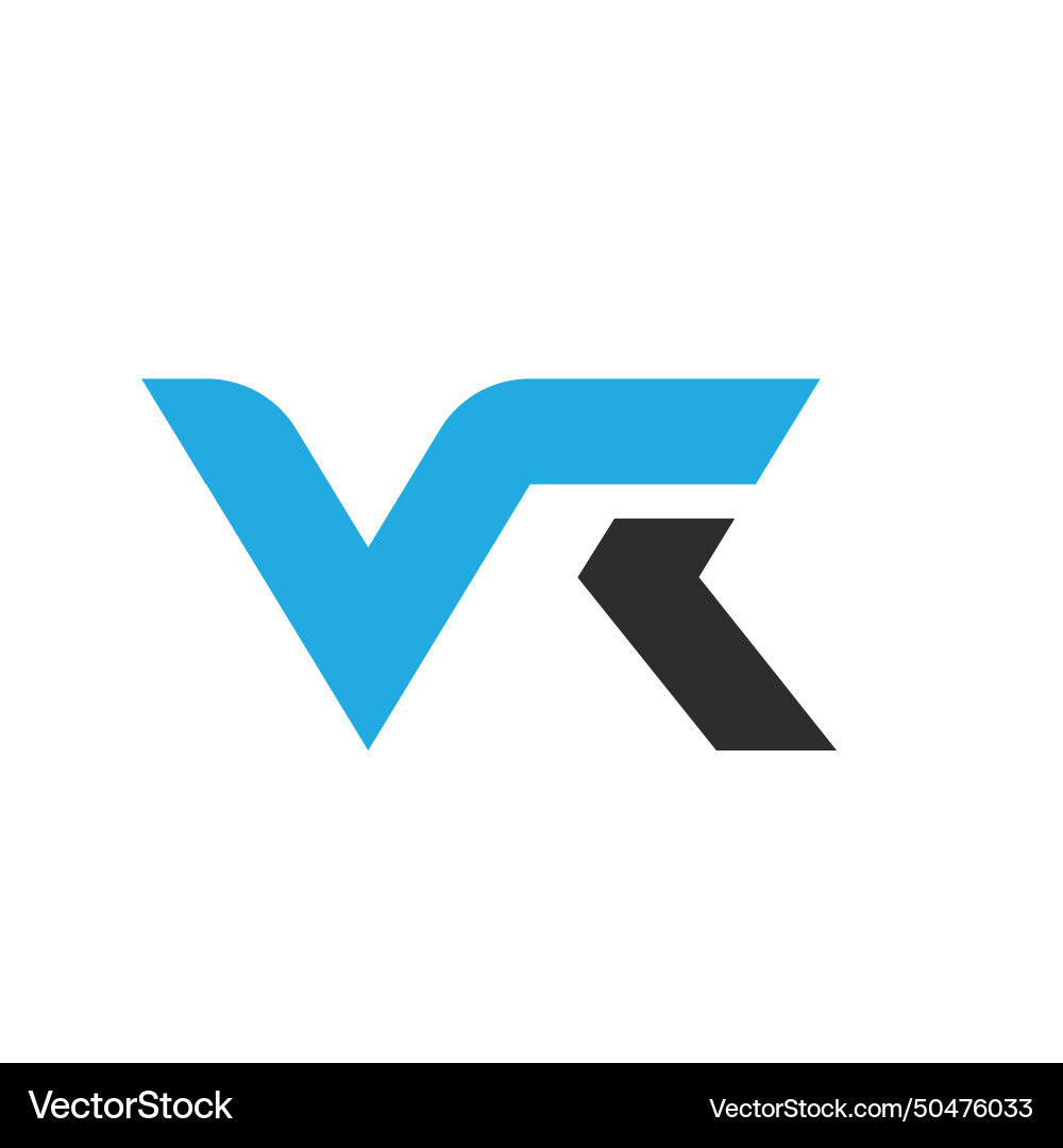 Vr letter icon concept design web Royalty Free Vector Image