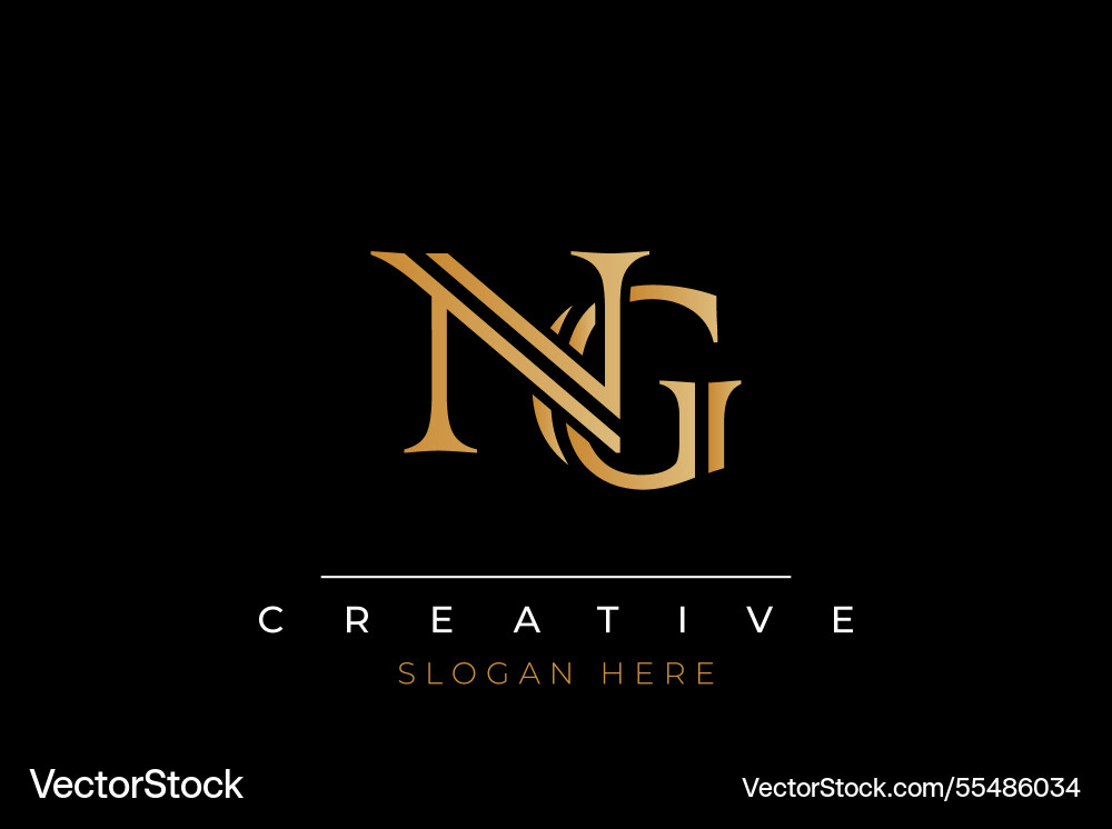 Creative ng luxury logo Royalty Free Vector Image
