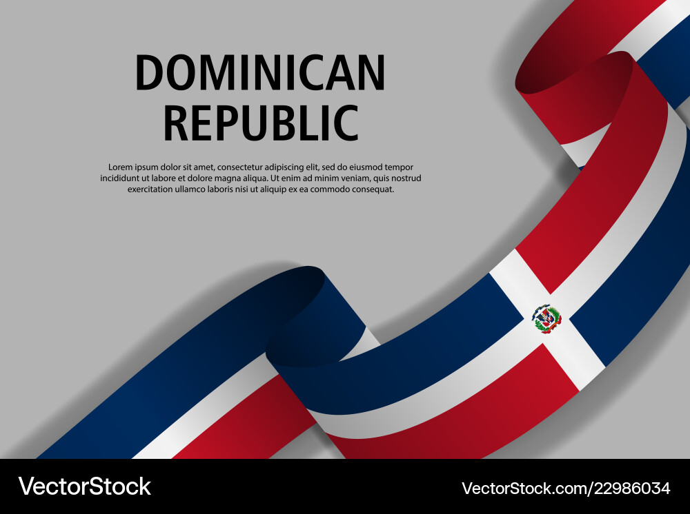 Dominican Flag Ribbon Celebration Royalty Free Vector Image
