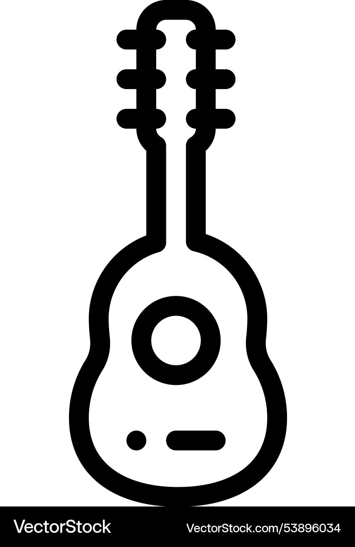 Guitar icon thin linear style design isolated Vector Image