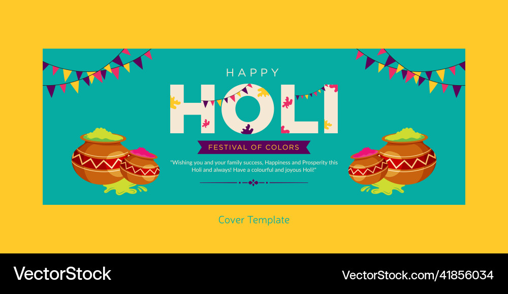 Happy holi cover page design Royalty Free Vector Image