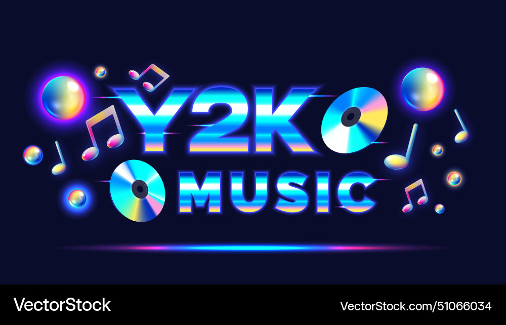Y2k music background banner Royalty Free Vector Image