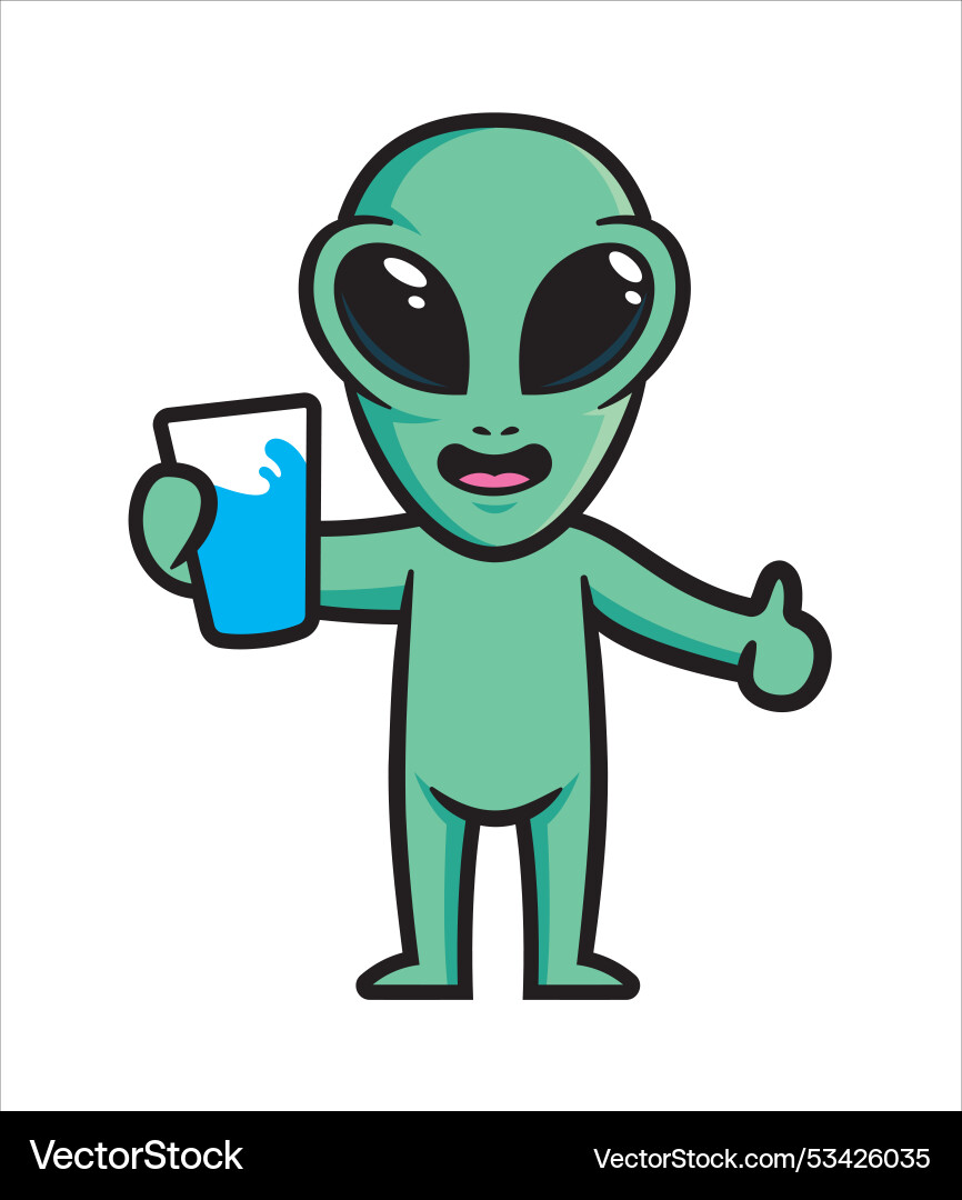 Alien mascot character design Royalty Free Vector Image