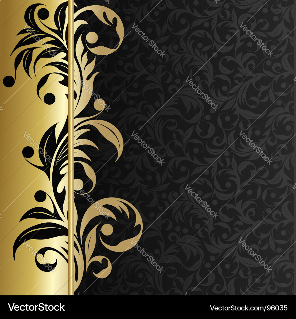 Background with gold plants Royalty Free Vector Image