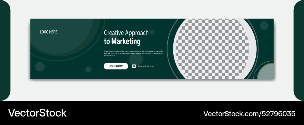 Creative green gradient linkedin cover background Vector Image