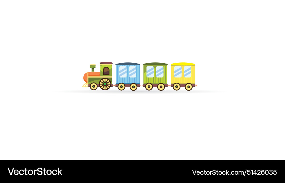 Cute train set icon with colorful carriage Vector Image