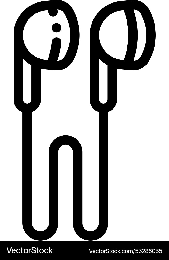 Earphone icon thin linear style design isolated Vector Image