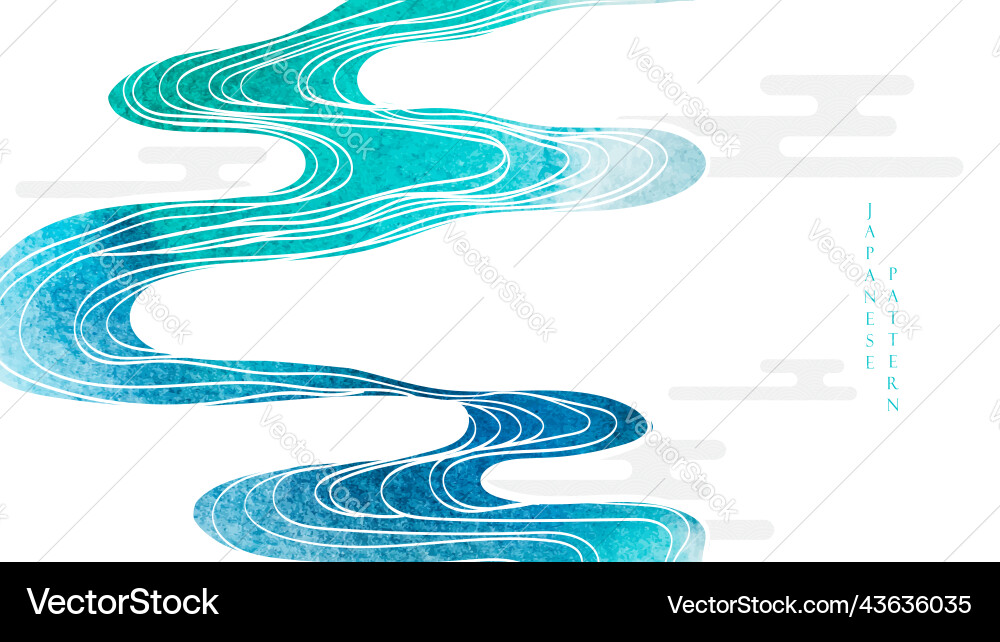 Japanese background with watercolor texture Vector Image