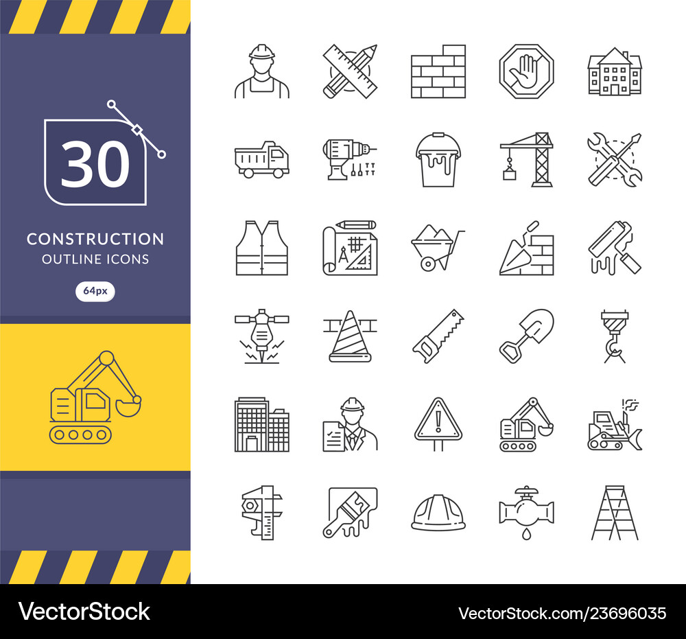 Simple set of construction related icons Vector Image
