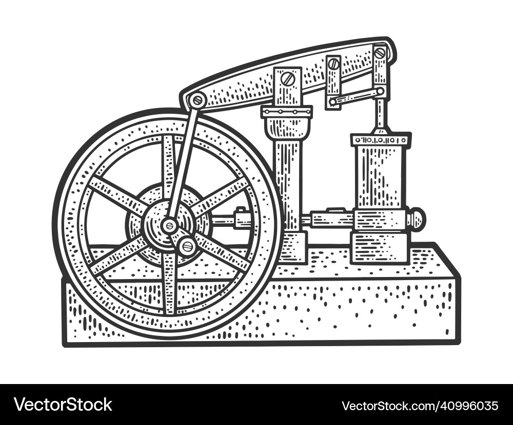 Steam engine sketch Royalty Free Vector Image - VectorStock