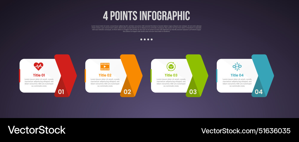 Step Process Infographic - 4 Points Royalty Free Vector