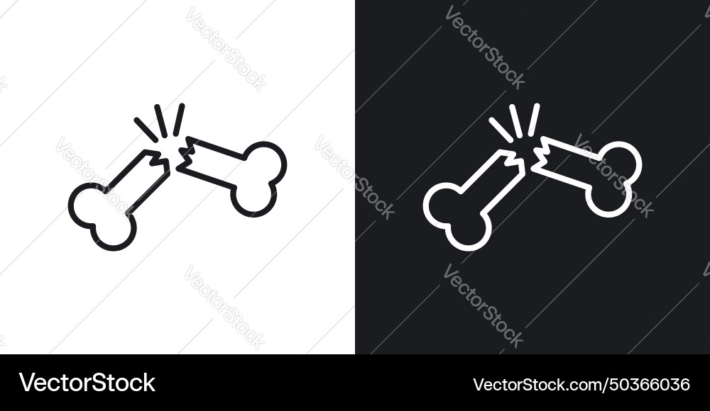 Bone broken icon set fracture indicator symbol Vector Image