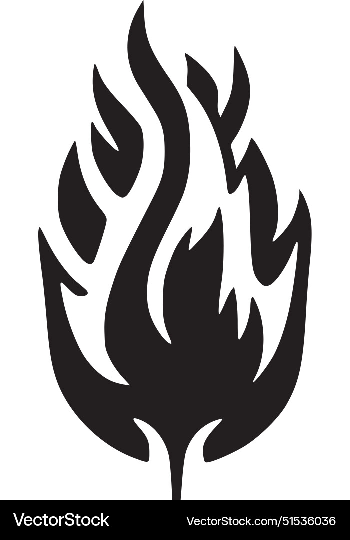 Fire - black and white isolated icon Royalty Free Vector