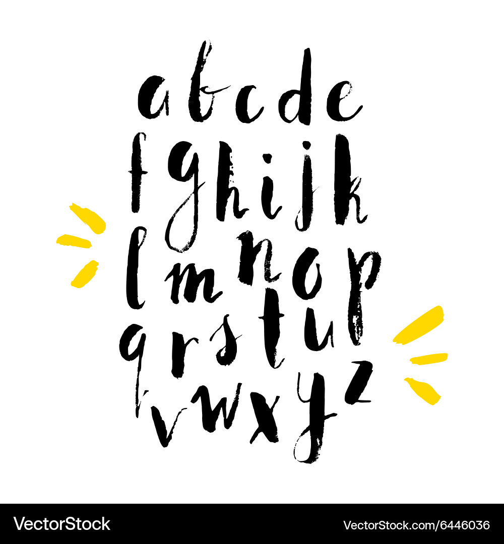 Hand Lettered Alphabet Set Royalty Free Vector Image