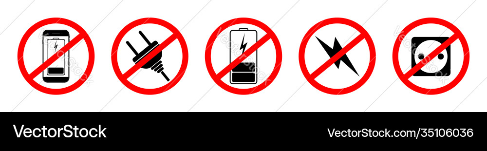 Icon prohibited connection electric plug Vector Image