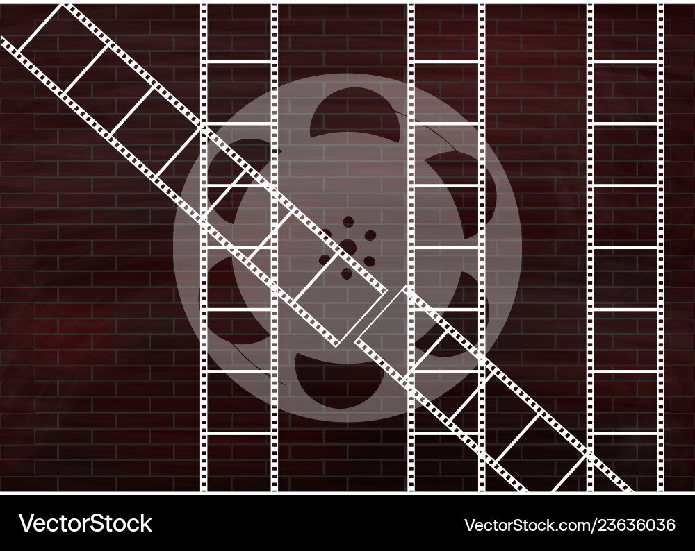 Movie wheel on a brick wall Royalty Free Vector Image