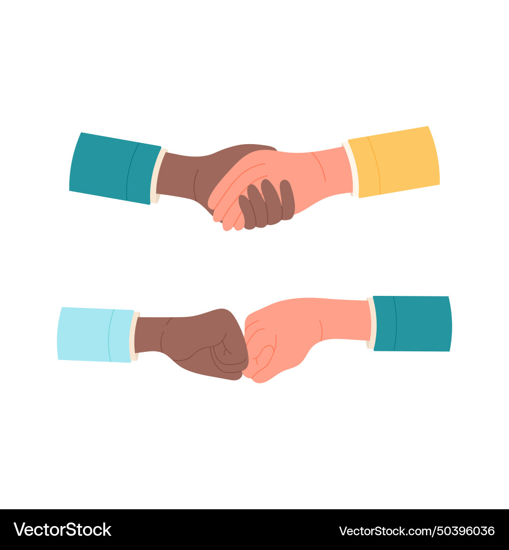 Teamwork hands gestures Royalty Free Vector Image
