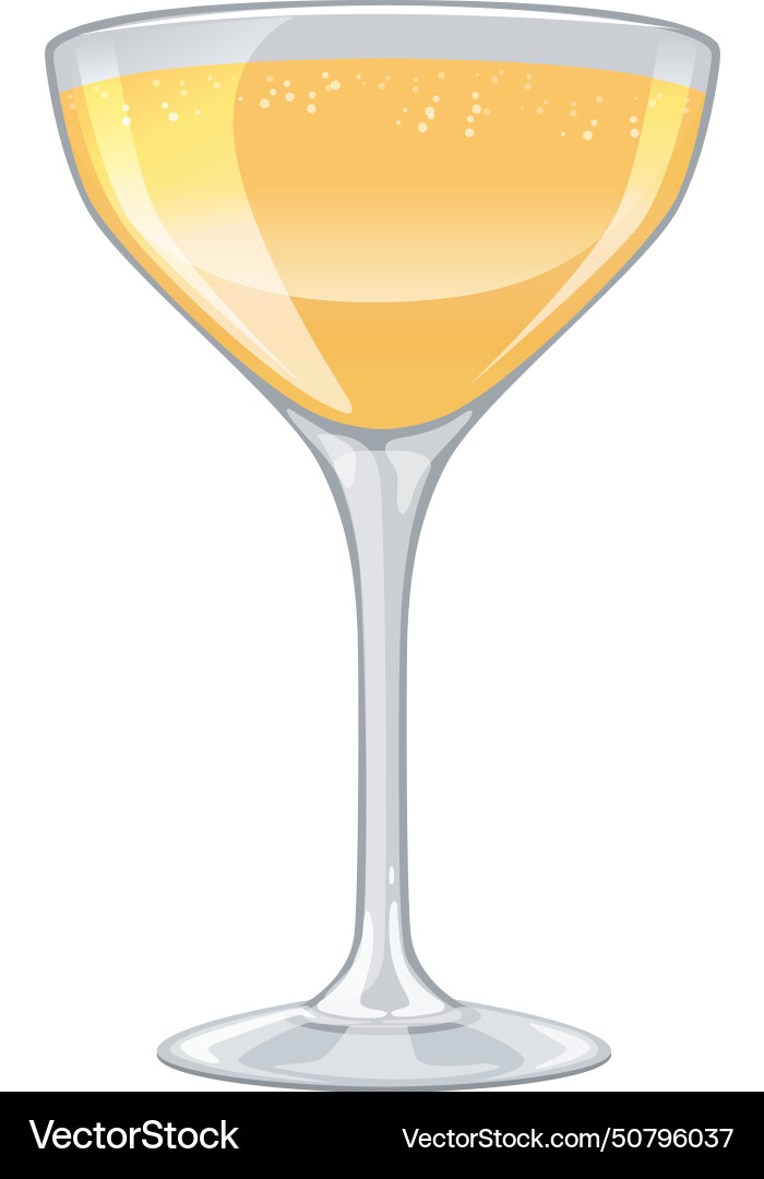 A fizzy drink in stem glass Royalty Free Vector Image