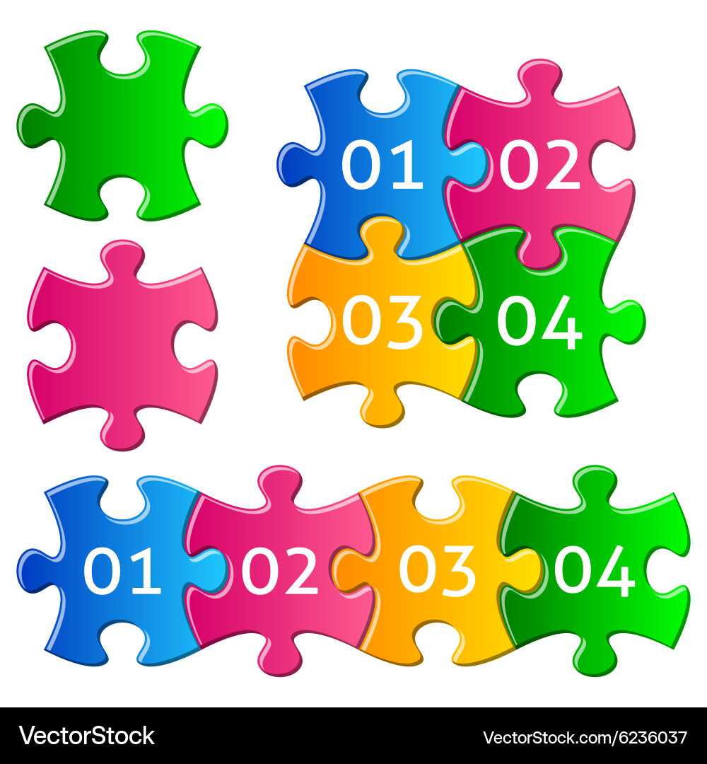 Colorful puzzle pieces Royalty Free Vector Image