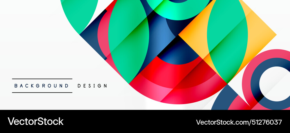 Creative arts with colorful circles and squares Vector Image