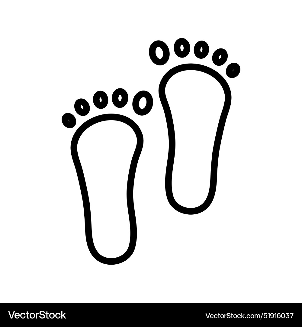 Footprint human icon set tracking and path Vector Image